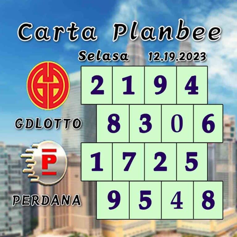Carta Planbee Ramalan 4D 12.19.2023 Terbaru | Dato Chai