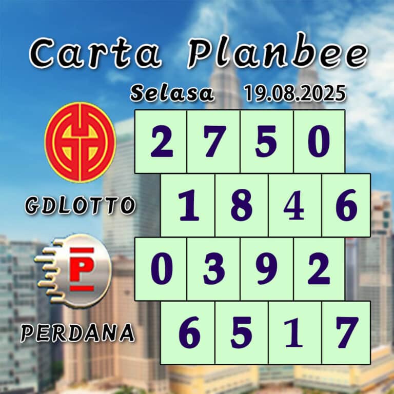 Carta Planbee Ramalan 4D 08-19-2025 Terbaru | Dato Chai