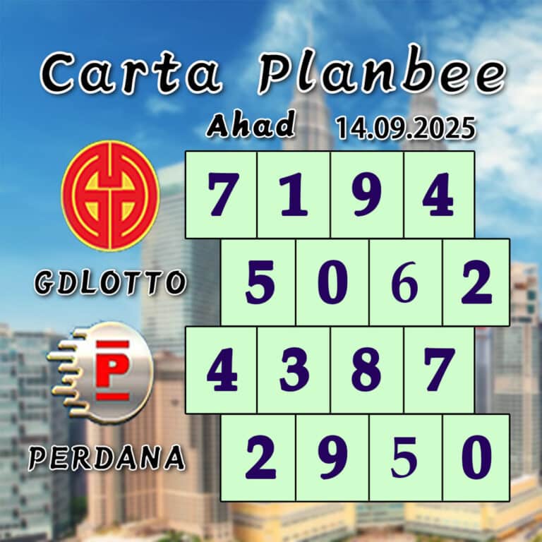 Carta Planbee Ramalan 4D 09-14-2025 Terbaru | Dato Chai